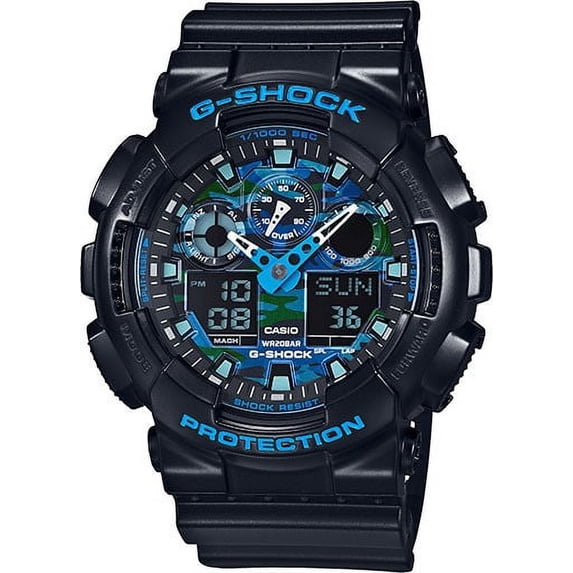 Casio G-Shock, Sports Watch, GA100CB-1A, Ana-Digi Black and Blue ...