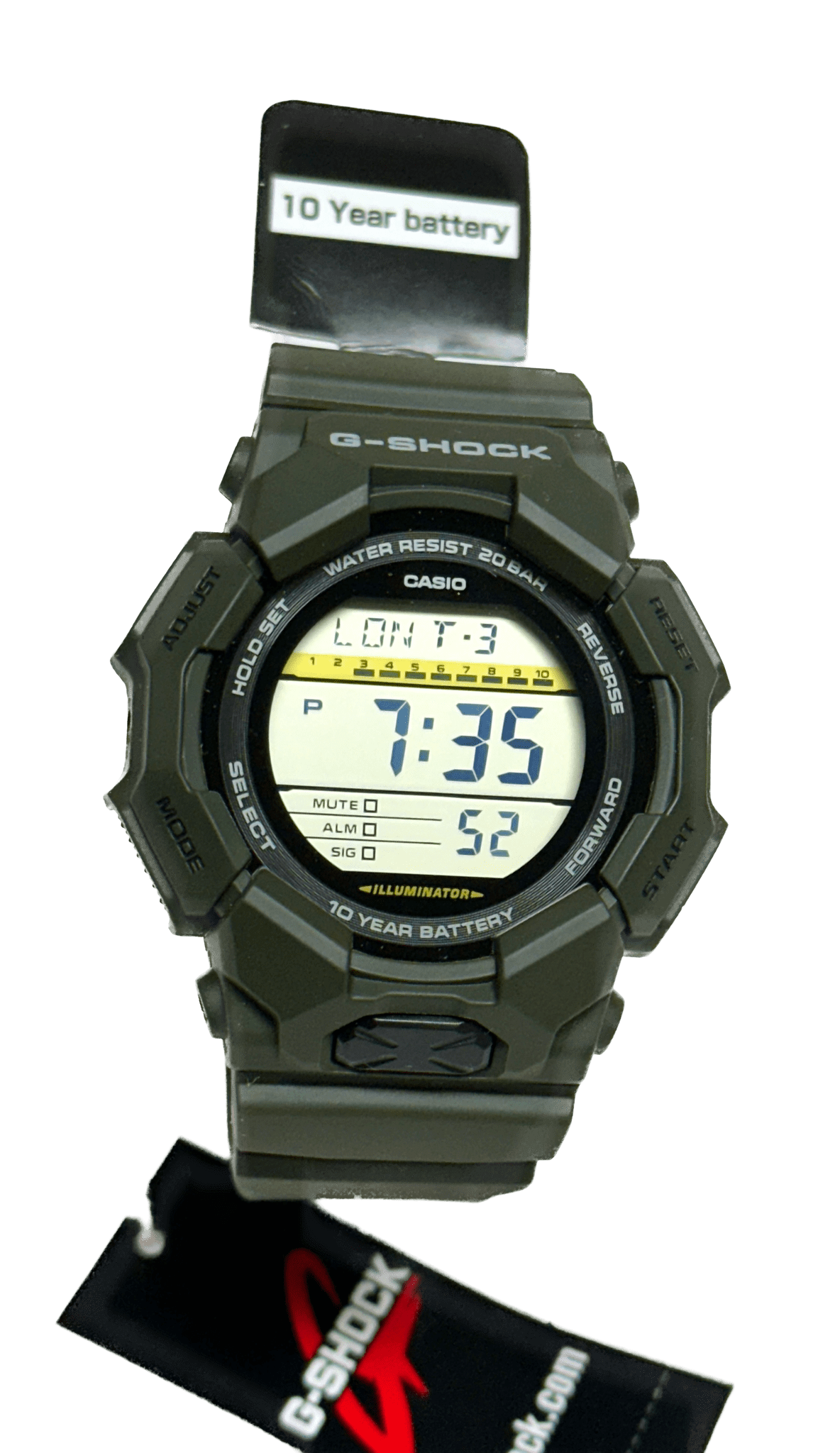 Casio G-Shock GA010 Series Men's Digital Watch, 52mm Case Diameter, Bio ...