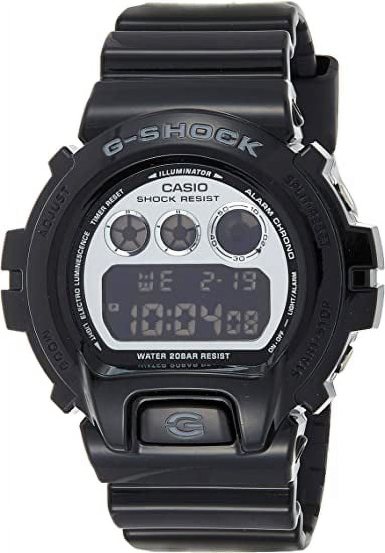 Casio G-Shock DW6900NB-1 Silver Mirror Dial Sports Watch (Jet Black ...
