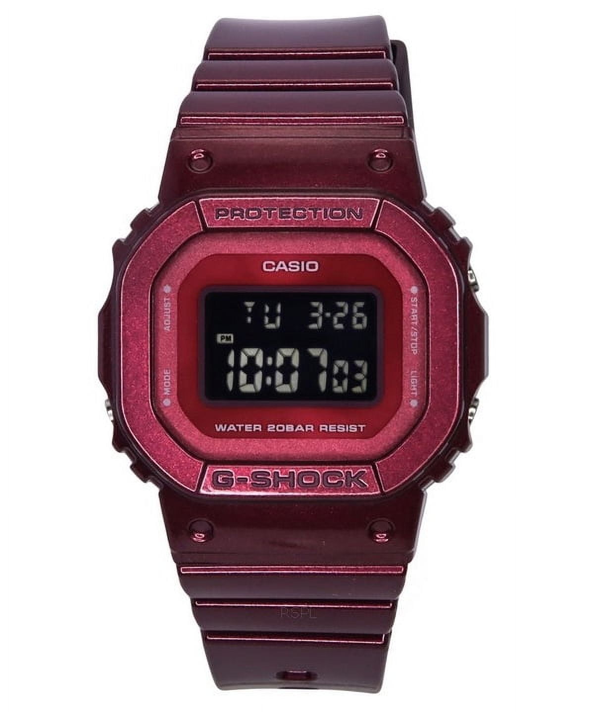 Casio G-Shock Digital Resin Strap Quartz Women's Wristwatch, Burgundy ...