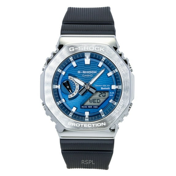 Casio G-Shock G-Steel Bio-Based Resin Strap Smartphone Link Analog Digital Blue Dial Solar GBM ...
