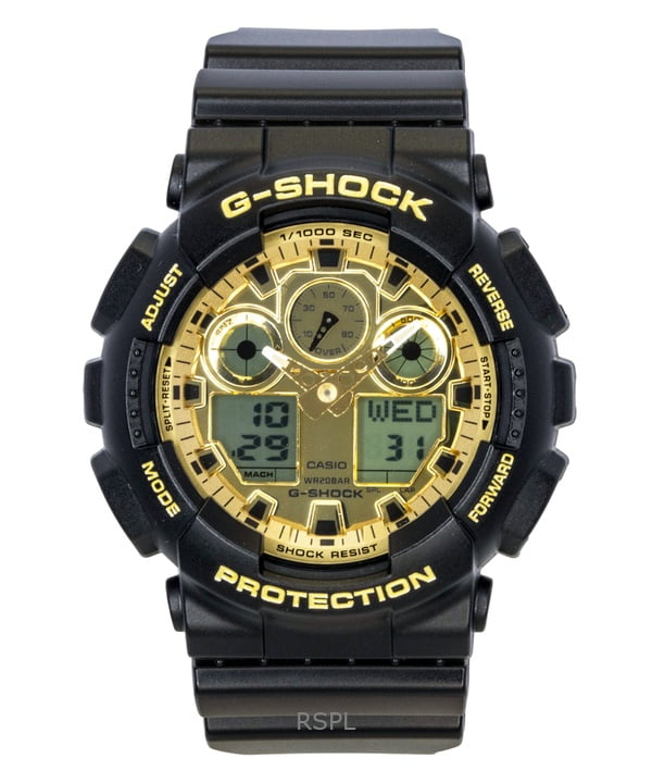 Casio G-Shock Resin Strap Analog Digital Gold Dial Quartz GA-100GGB-1A9 ...