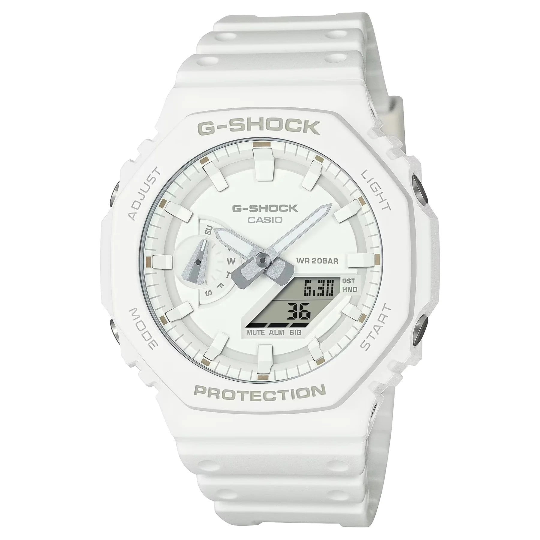 Casio G-SHOCK 2100 Series Men's Quartz White Dial Watch GA2100-7A7 ...