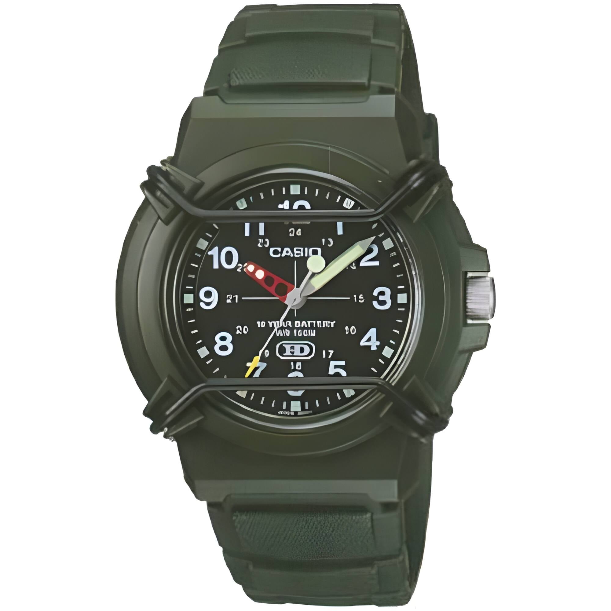 Casio HDA-600C-3B Men's Black Dial Green Resin Strap Date Watch ...