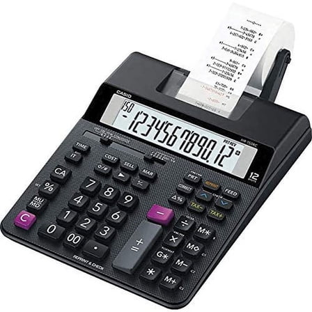 Casio HR-100TM Printing Calculator, Black & Red - Walmart.com