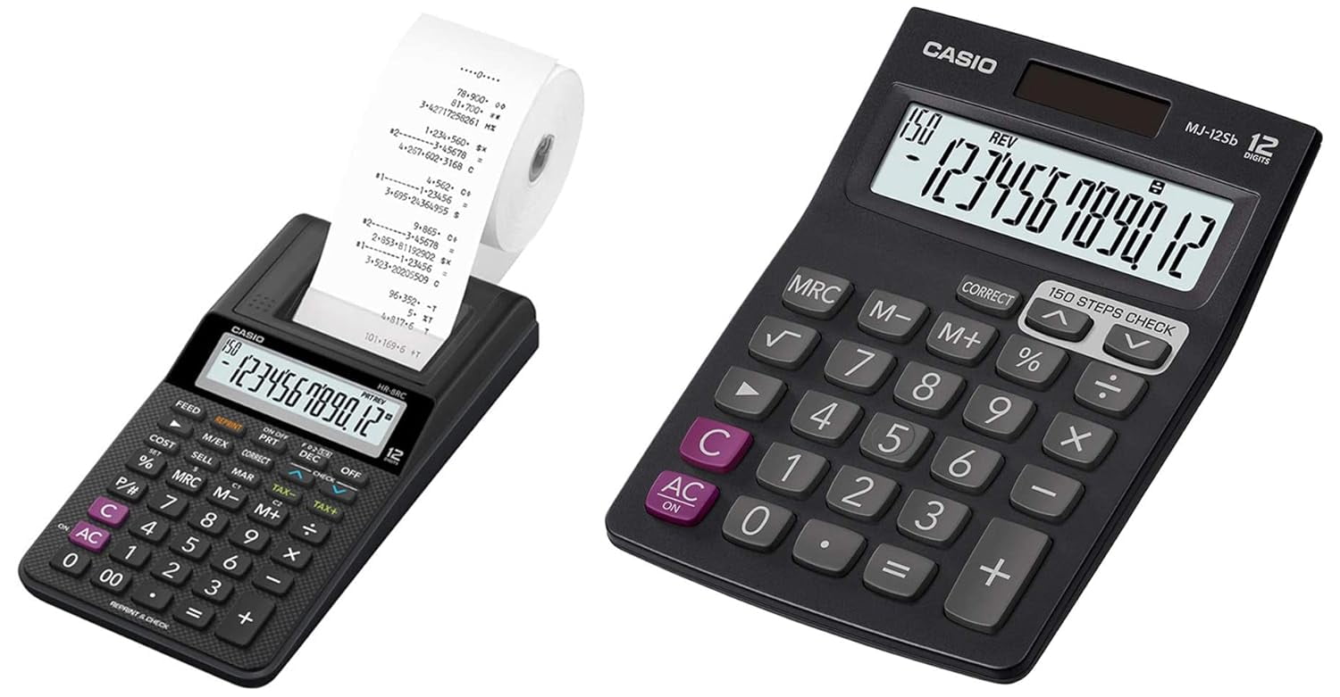 Casio HR-8RC-BK 150 Steps Check & Correct Printing Calculator With ...