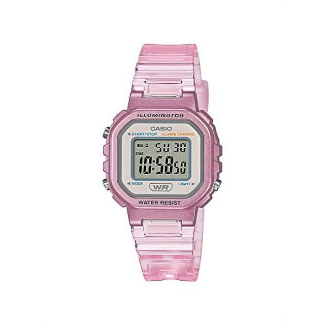 Casio Illuminator Translucent Pink Alarm Chronograph Digital Watch LA ...