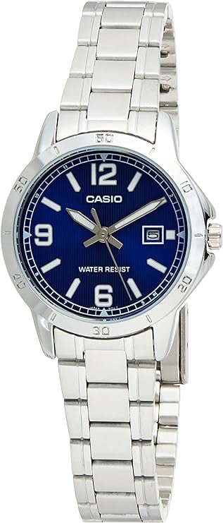 Casio LTP-V004D-2BUDF Women's Dress Stainless Steel Blue Dial Date ...