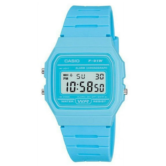 Casio Light Blue Digital Water Resistant Watch - Casio F91WC-2A ...