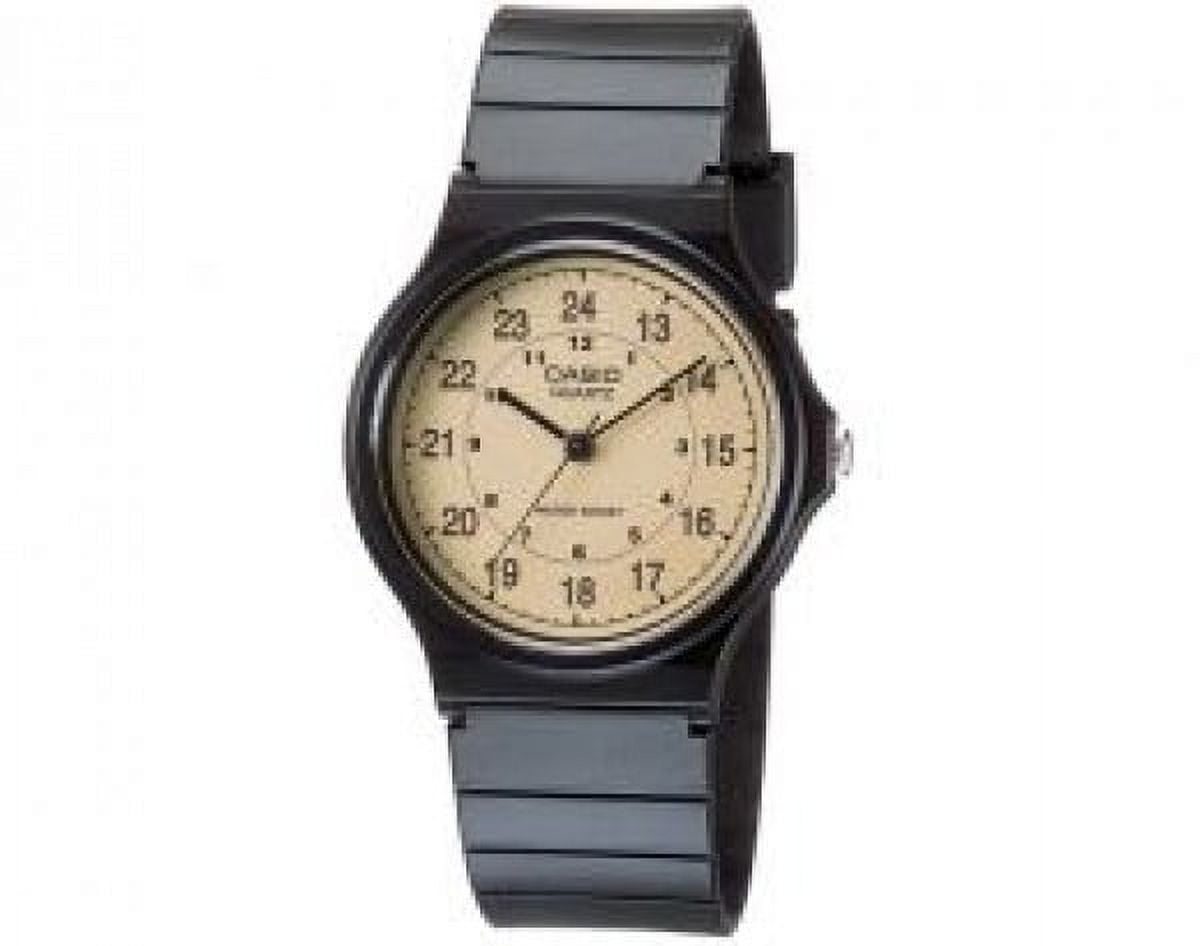 Casio MQ-24-9BLCK Classic Casual 3-Hand Analog Watch, Gold/Black With ...