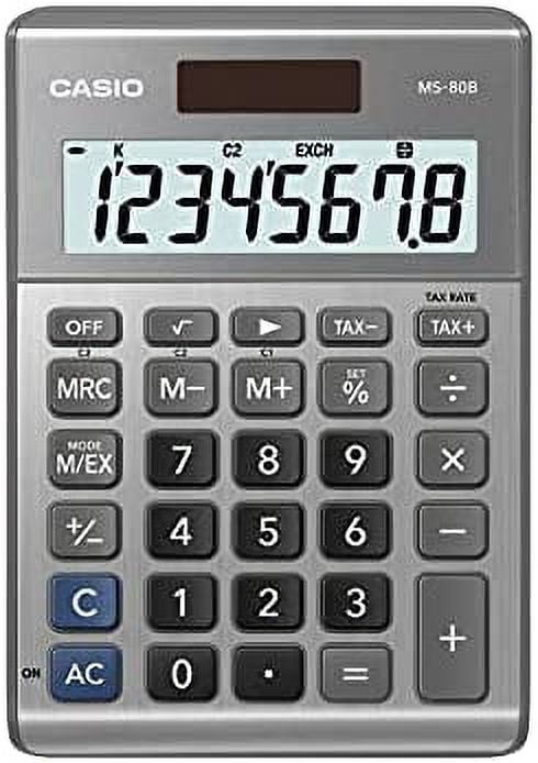 Casio MS-80B 8-Digit Desktop Calculator, Silver - Walmart.com