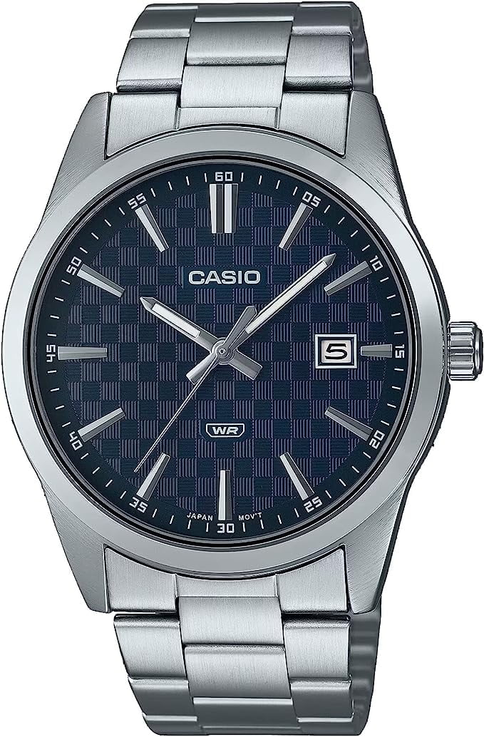 Casio MTP-VD03D-2A Men's Standard Stainless Steel Blue Dial 3-Hand ...