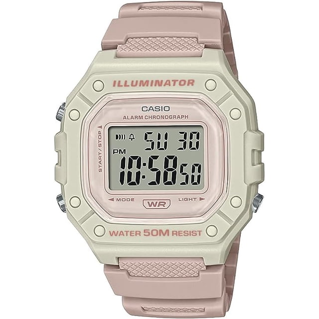 Casio Male 18 mm Wristwatch, Pink, (W-218HC-4A2V) - Walmart Business ...