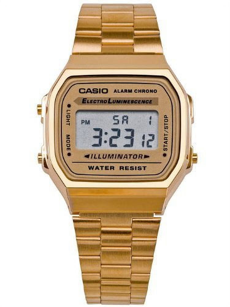 Casio Men's 38mm Gold-Tone Stainless Steel Digital Wristwatch, Gold ...