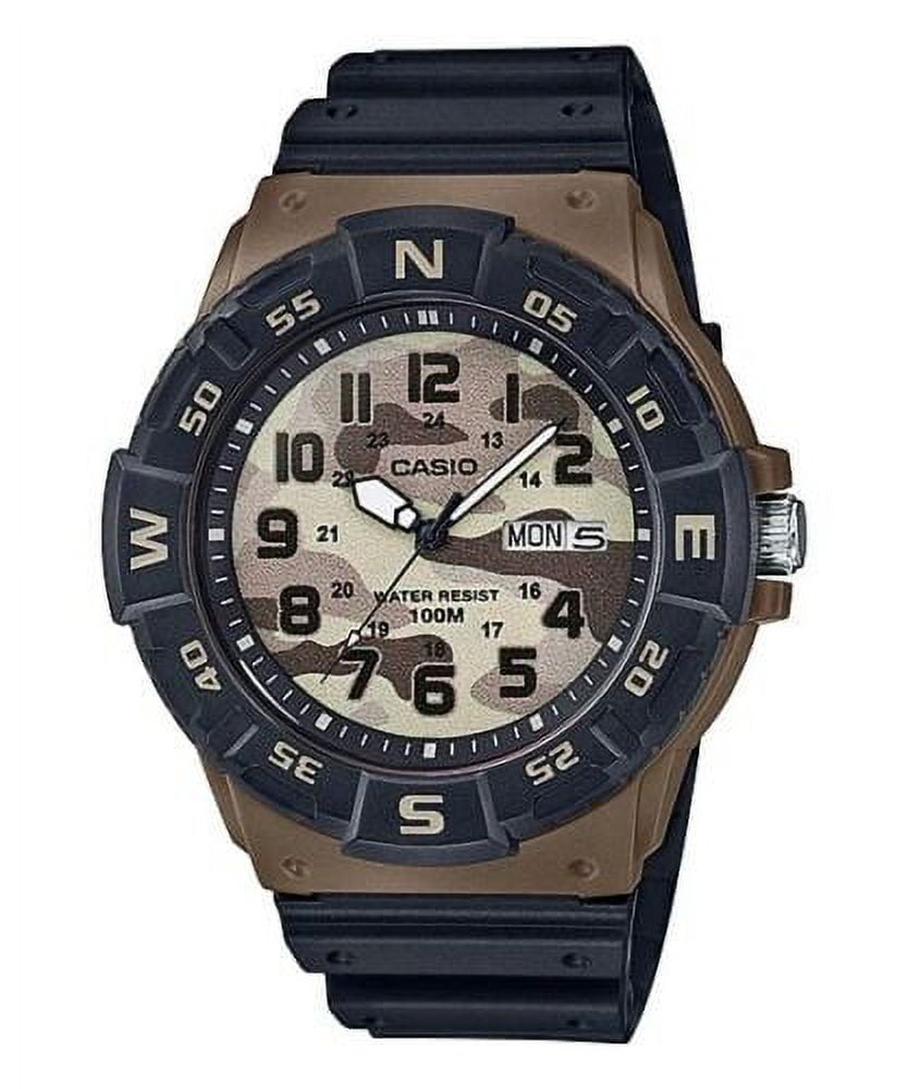 Casio Men's 45mm Camo Dial Plastic Strap Wristwatch, Black & Brown ...