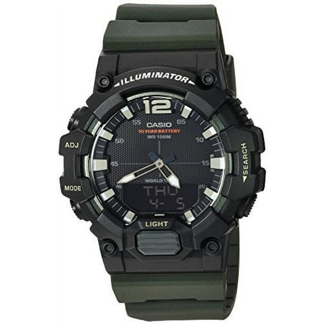 Casio Men's Analog-Digital World Time Watch, Green/Black - HDC700-3AV ...
