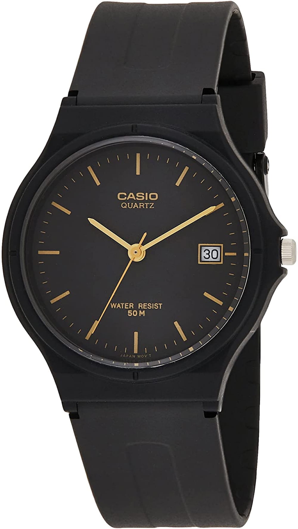 Casio Men's MW59-1E, Analog Quartz, Black Dial, Black Resin Band Watch ...