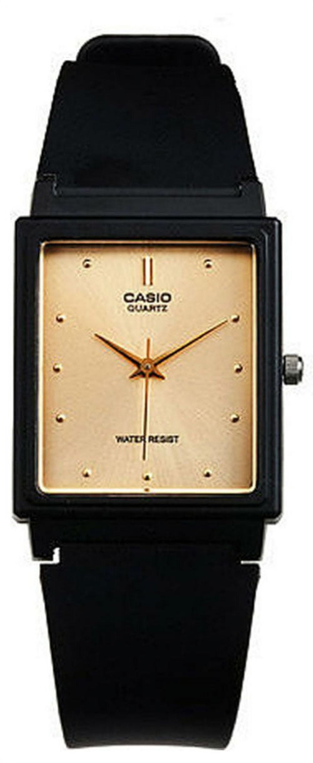 Casio Men's Analog Quartz Watch, Gold Tone Dial, Black Resin Strap ...