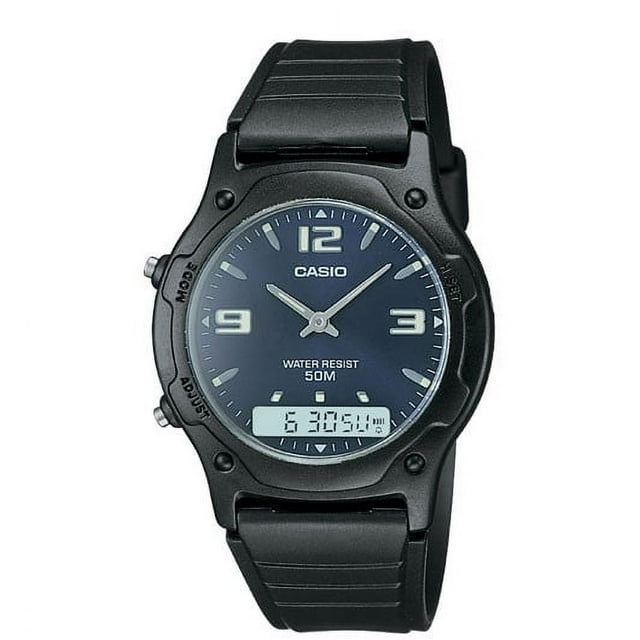 Casio Men's Blue Dial Ana-Digi Watch, Black Resin Strap - Walmart.com