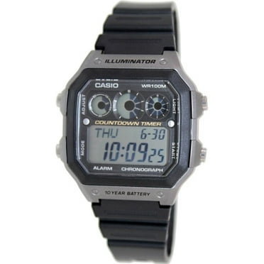 Casio Men's AE1200WH-1A Digital World Time Multifunction Wrist Watch, Waterproof - Walmart.com
