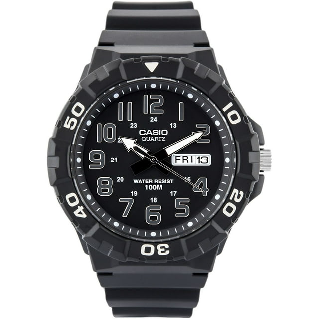 Casio Men's Classic Quartz Watch with Black Resin Strap - Walmart.com