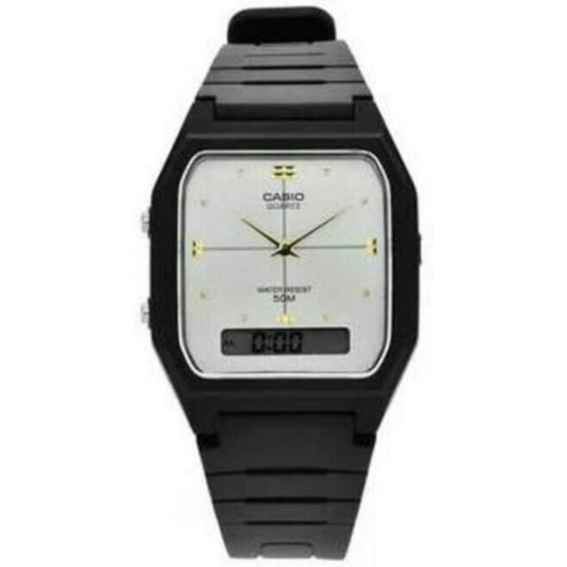 Casio Men's Core AW48HE-7AV Black Resin Band White Dial Quartz Fashion ...