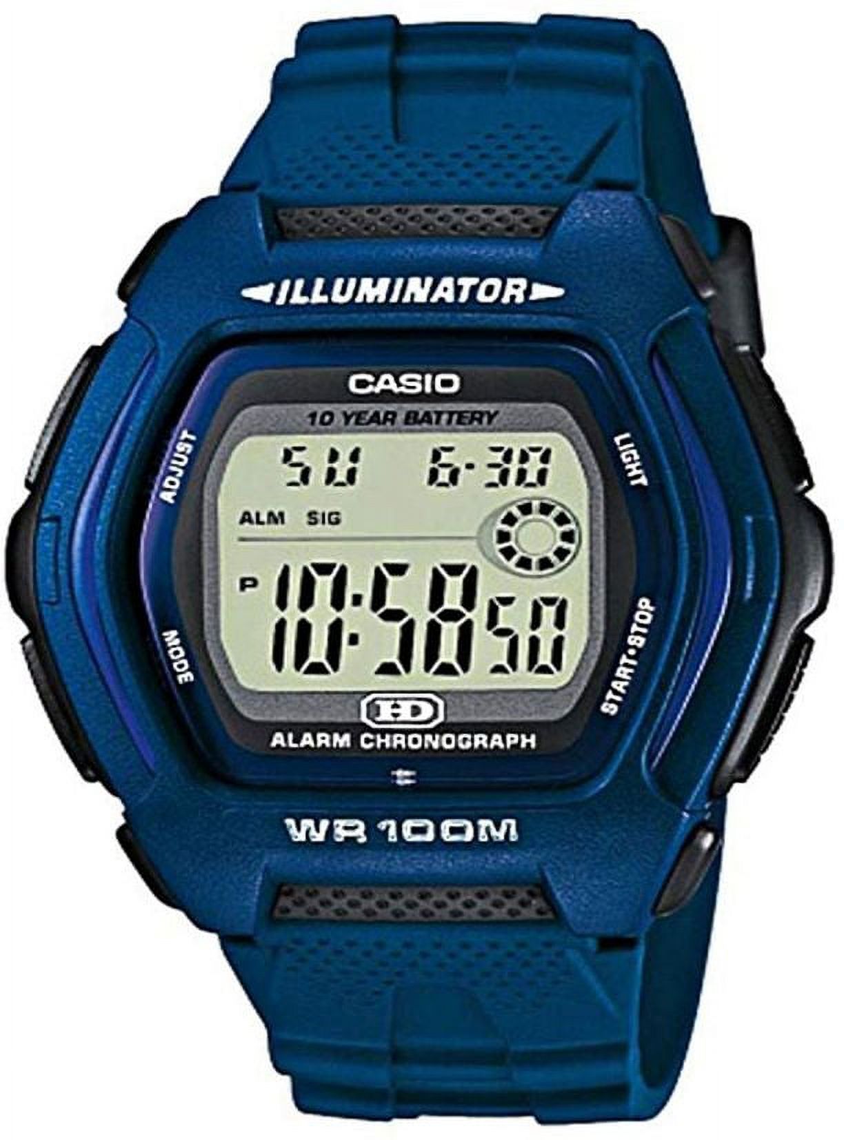 Casio Men's Core HDD600C-2AV Grey Resin Quartz Sport Digital Blue Black ...