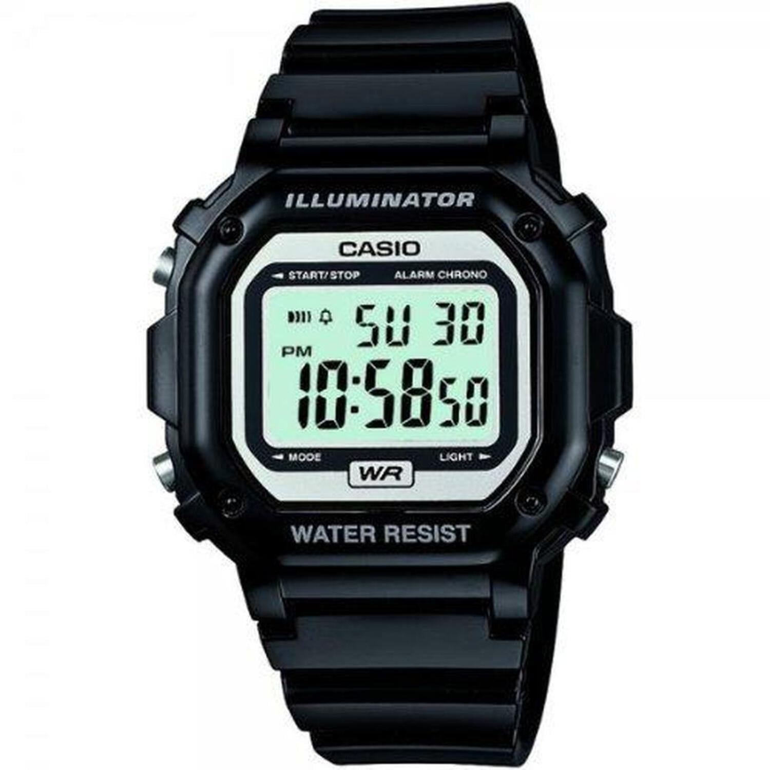 Casio Men's Digital Illuminator Sport Watch, Black Resin F108WHC-1ACF ...
