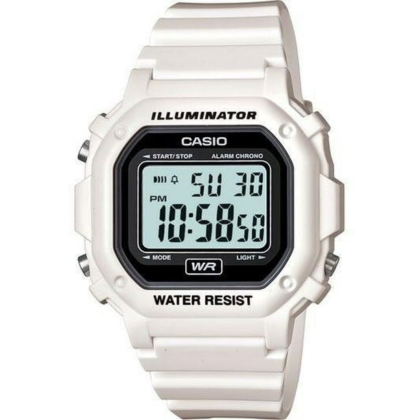 Casio Men's Digital Illuminator Sport Watch, White Resin F108WHC-7ACF ...