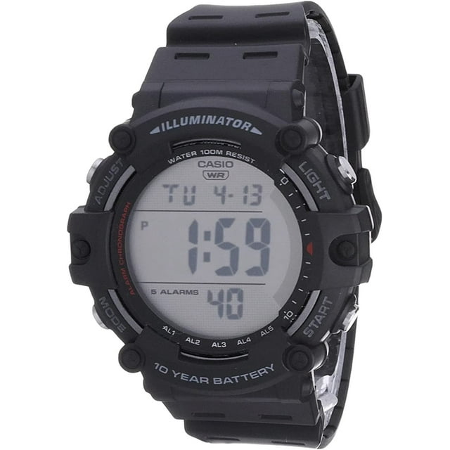 Casio Men's Digital Quartz 10-Year Battery 100m Black Resin Watch AE1500WH-1AV - Walmart.com