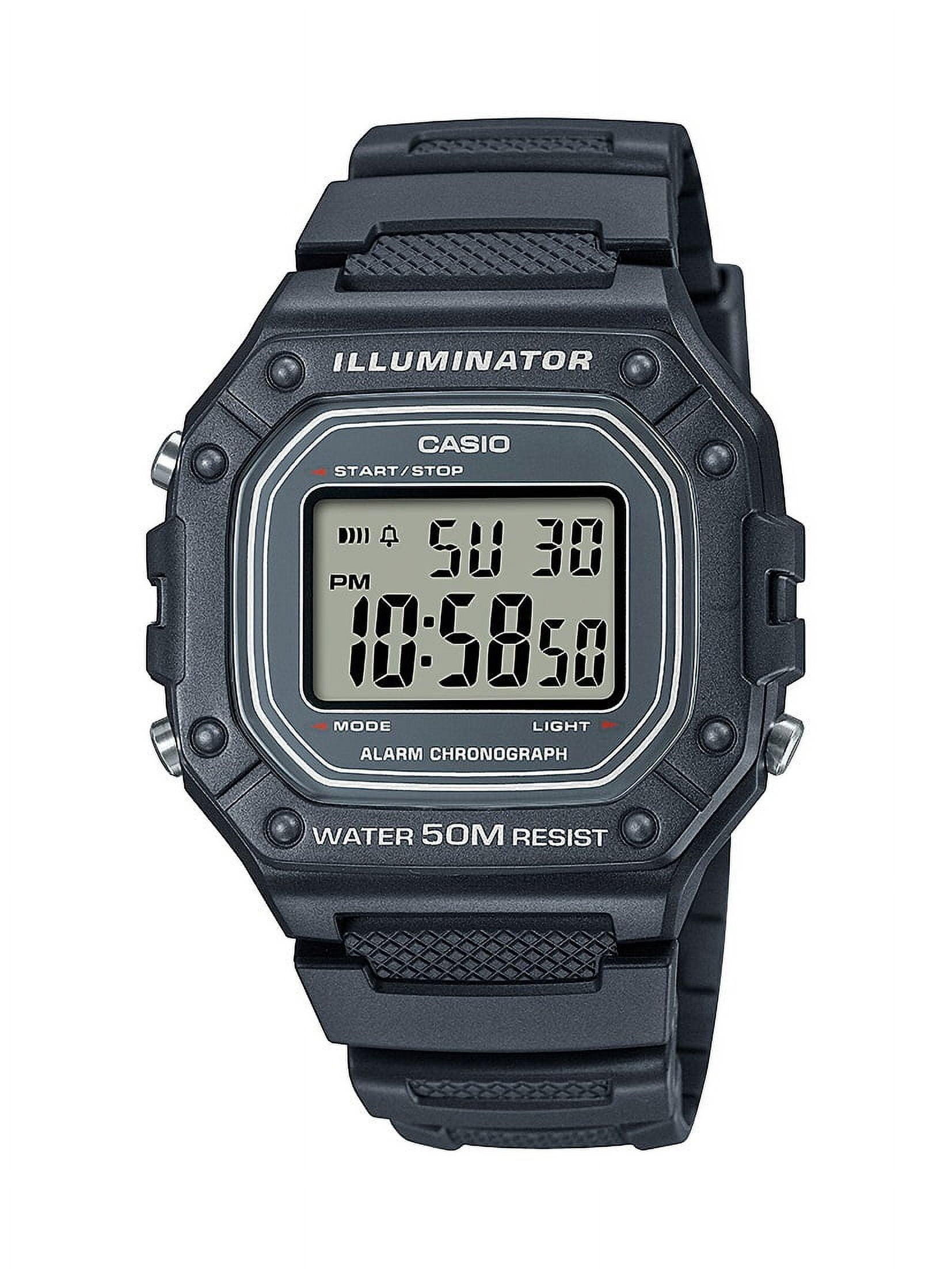 Casio Digital Watch W218H-8AV, Unisex Water Resistant to 50m with 24 ...