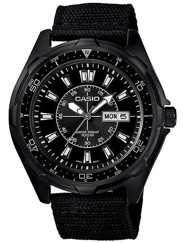 Casio Men's Dive Style Stainless Steel Watch, Black Nylon Strap ...