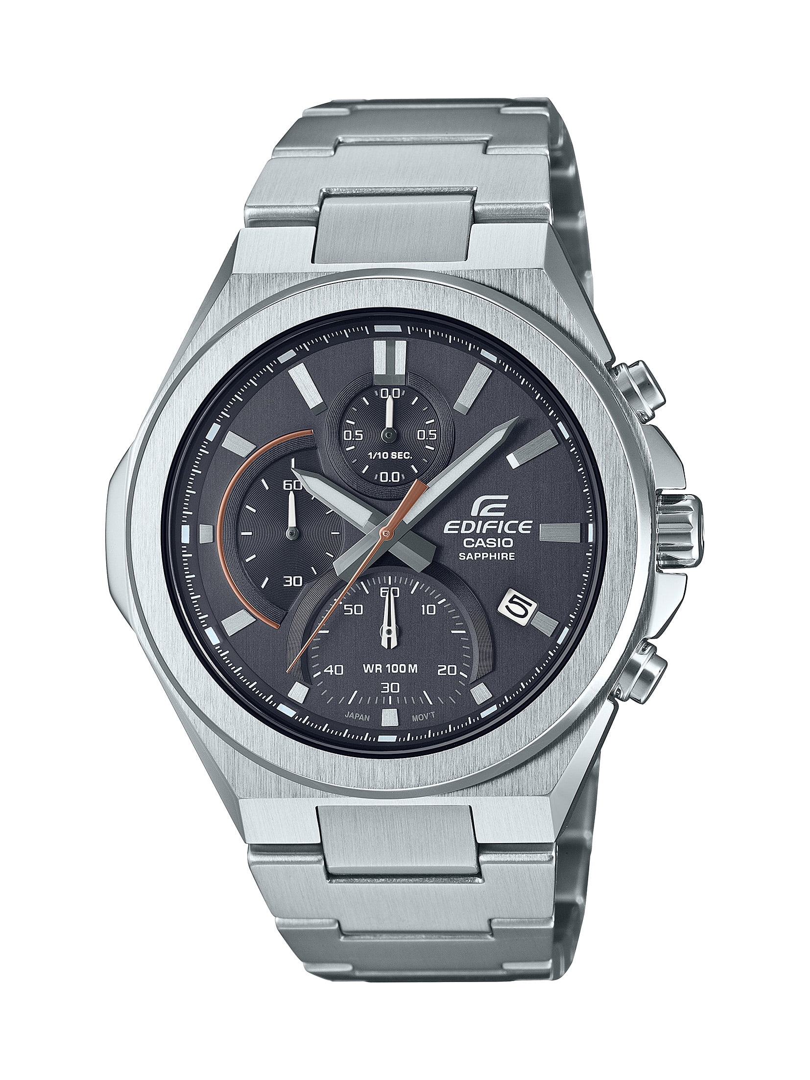 Casio Men's Edifice Chronograph Stainless Steel Watch with Gray Dial ...