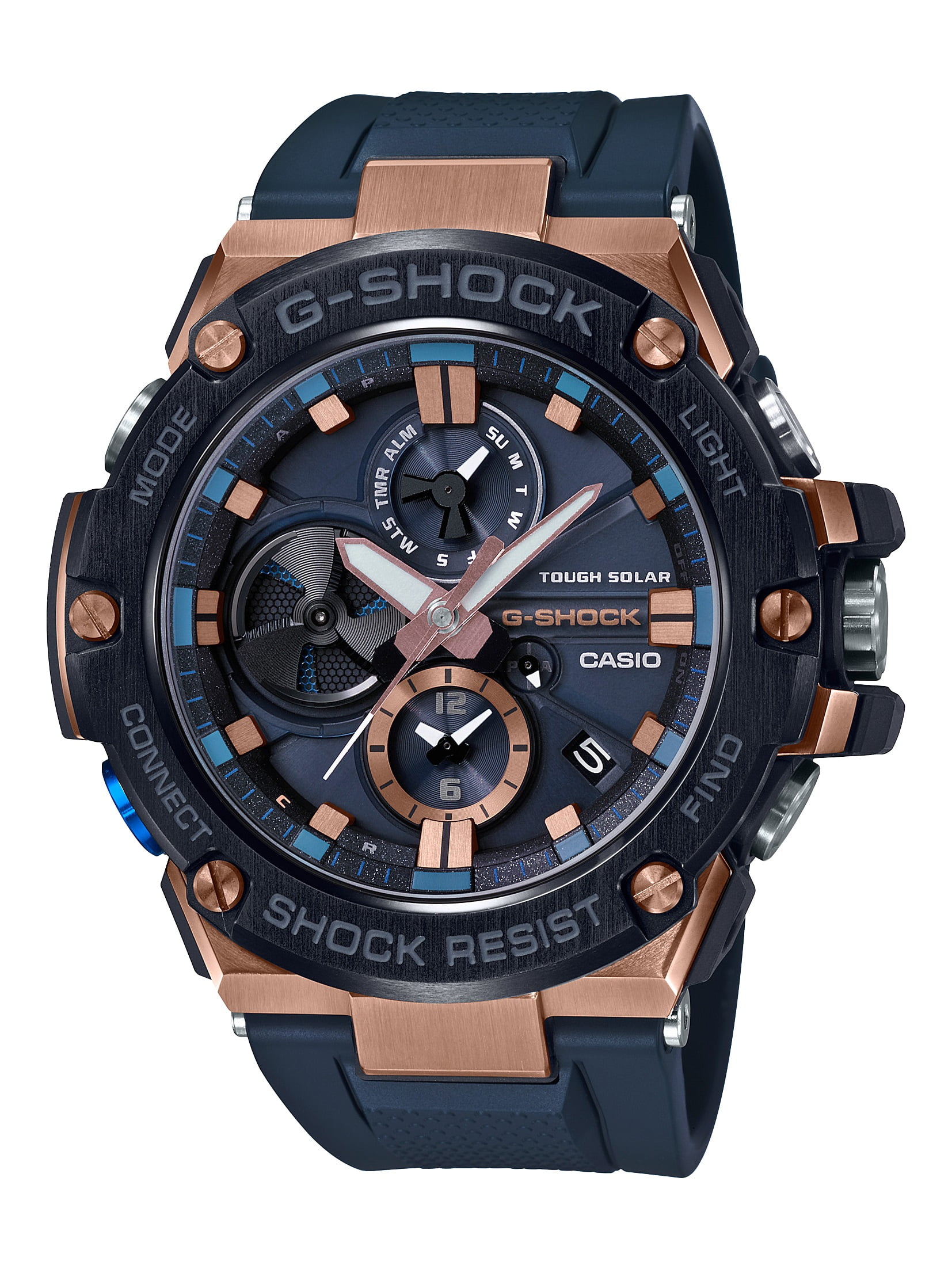 Casio Men's G-Steel by G-Shock Quartz Solar Bluetooth Connected Watch with Resin Strap, (Model ...