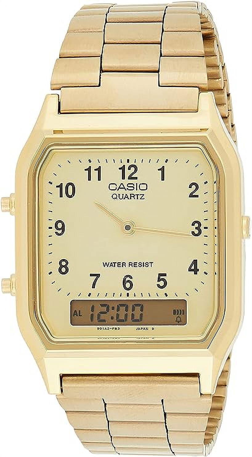 Casio Men's Gold Analog & Digital with Index Watch AQ-230GA-9D ...