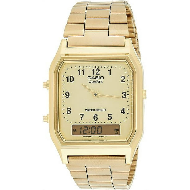 Casio Men's Gold Analog & Digital with Index Watch AQ-230GA-9D ...