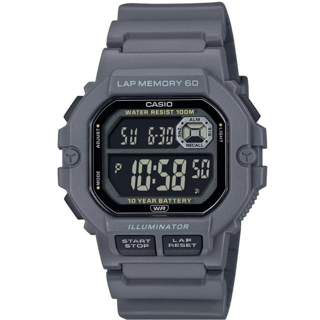 Casio Men's Gray 60-Lap Memory Sport Digital Watch - WS-1400H-8BVCF ...