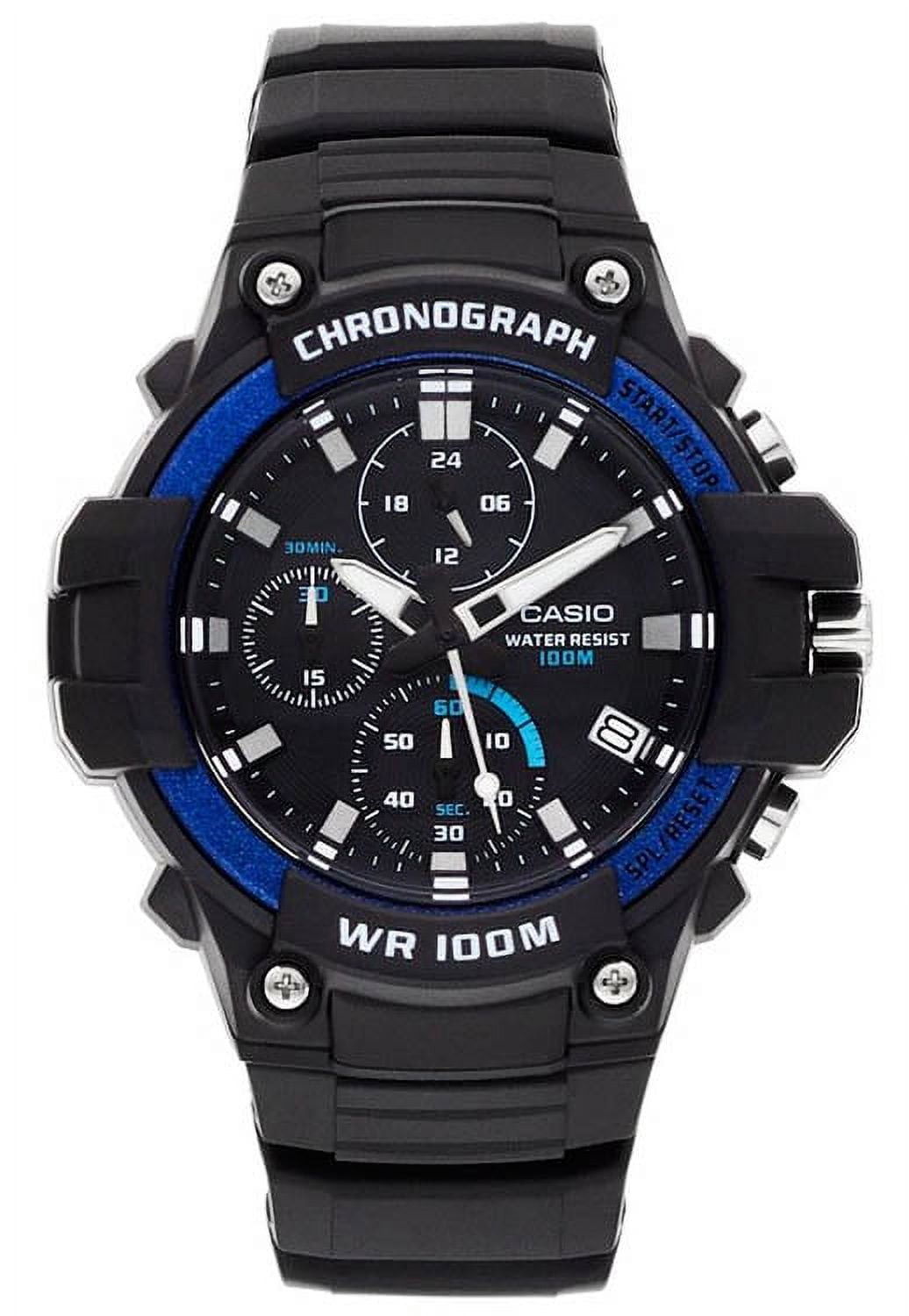 Casio Men's Heavy-Duty Chronograph, Black/Blue - MCW110H-2AV - Walmart.com