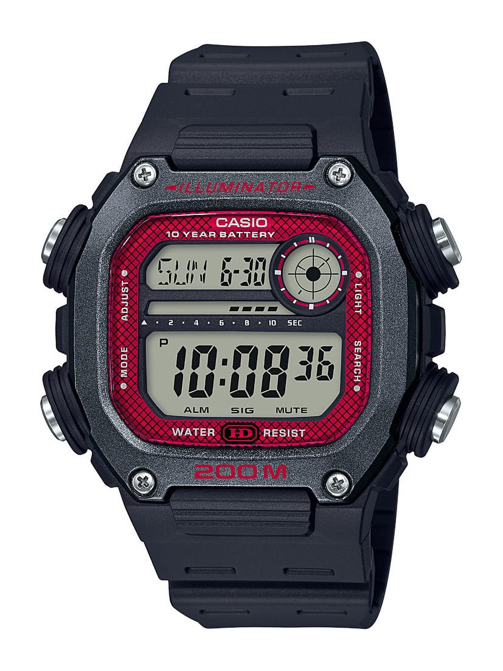 Casio Men's Heavy Duty Digital Sport Watch, Black-Red - Walmart.com