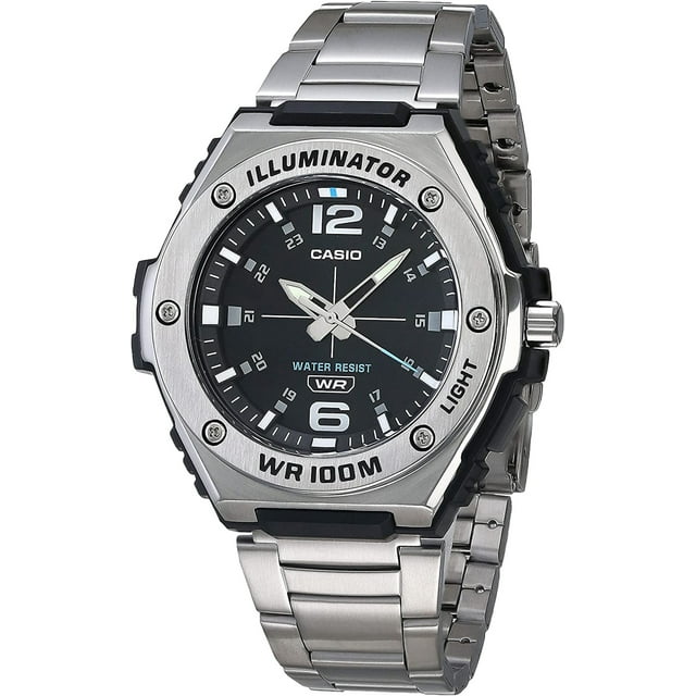 Casio Men's Illuminator Quartz Black Dial Stainless Steel Watch ...