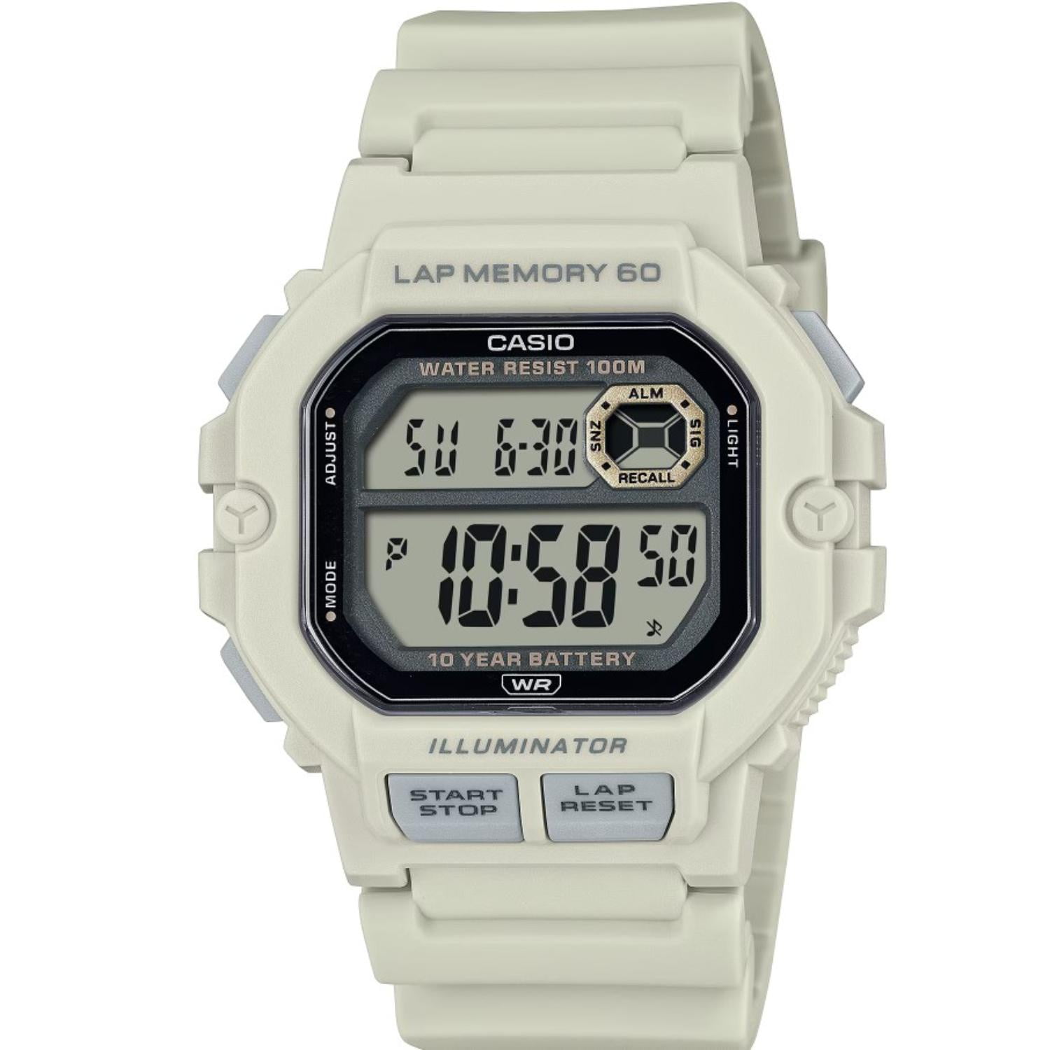 Casio Men's Light Gray 60-Lap Memory Sport Digital Watch - WS-1400H ...