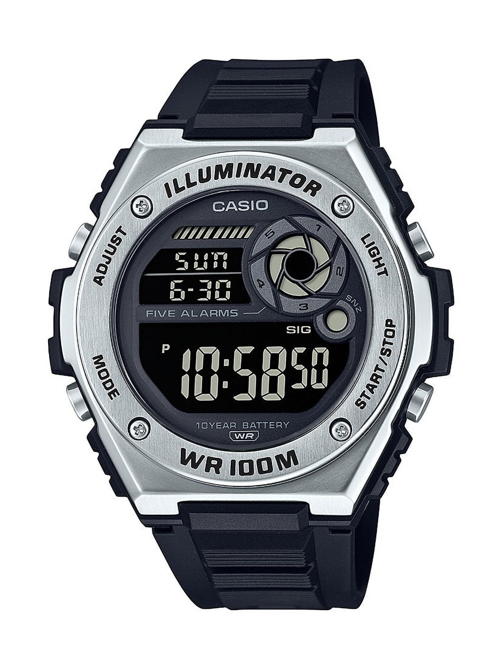 Casio Men's Metal Bezel Negative Display Digital Watch MWD100H-1BV ...