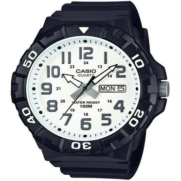 Men's 10-Year Battery Sport Analog Watch, Black Resin Strap - Walmart.com