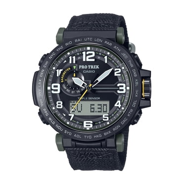 Casio Men's Pro Trek Tough Solar Triple Sensor Green Fabric Watch ...