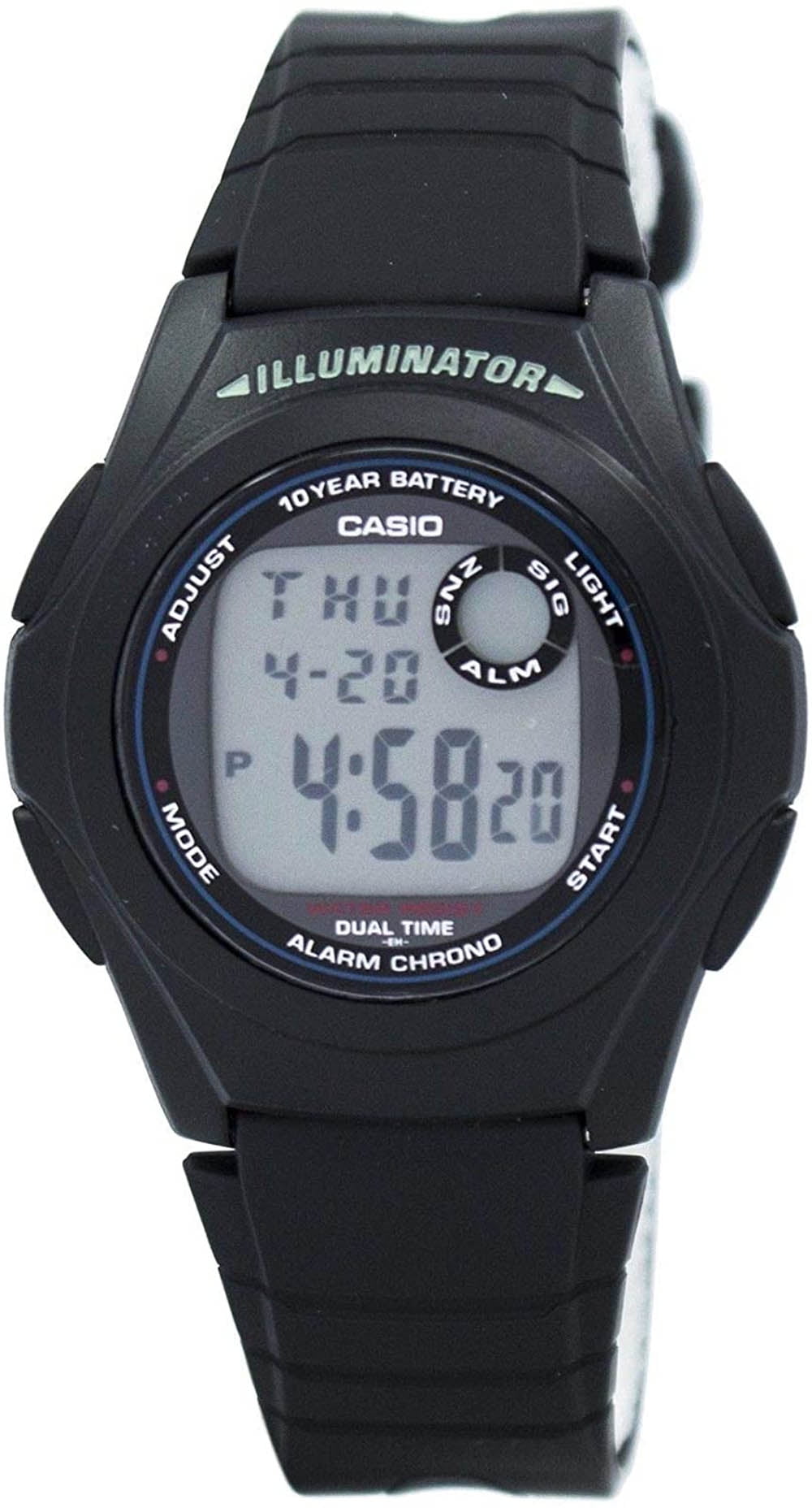 Casio Men's Resin Digital Black Band Sports Watch F200W1A - Walmart.com