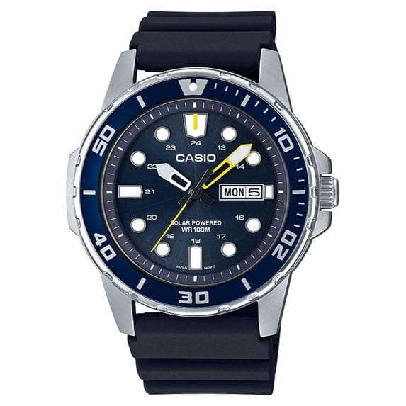 Casio, Men's Solar Powered Analog Watch, Blue Dial, 49mm - Walmart.com