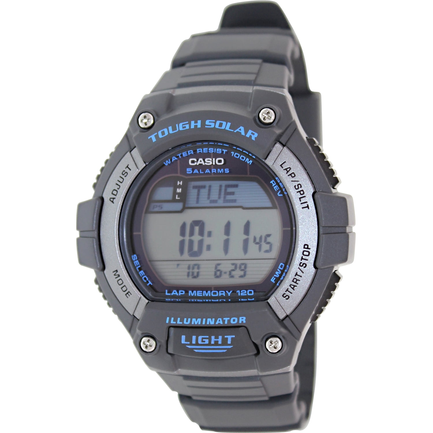 Casio Men's Sport WS220-8AV Grey Black Rubber Quartz Watch - Walmart.com