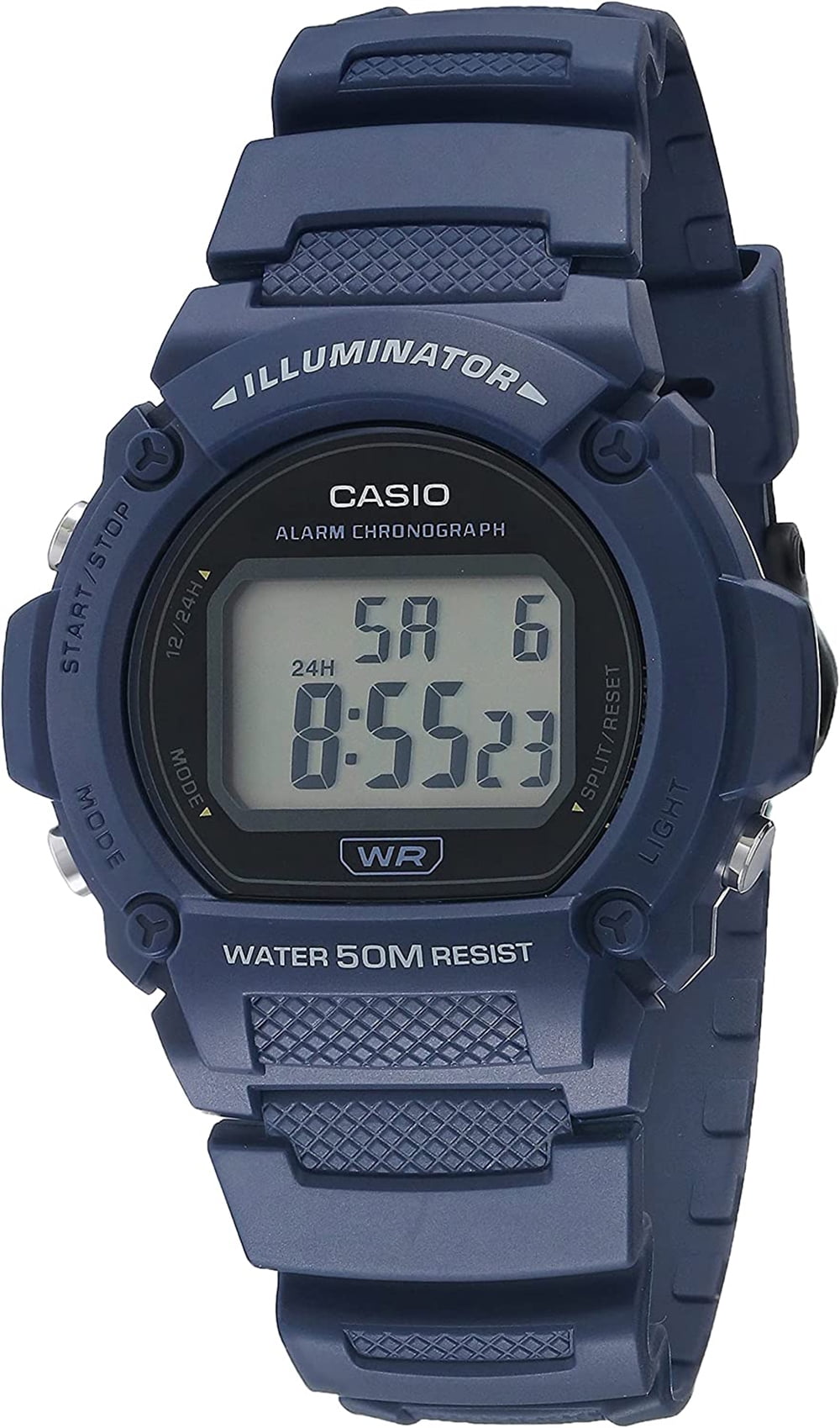 Casio Men's Sports Digital Quartz 7-yr Battery Blue Resin Watch W219H ...