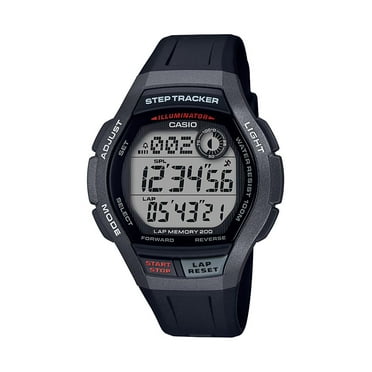 Casio Women's 60-Lap Digital Running Watch, Black/Silver STR300C-1V ...