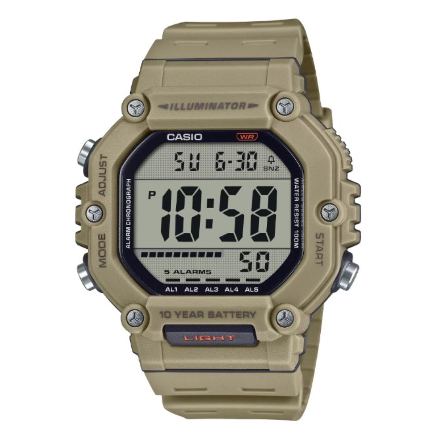 Casio Men's Tan Large Case Digital Sport Watch - AE-1600H-5AVCF ...